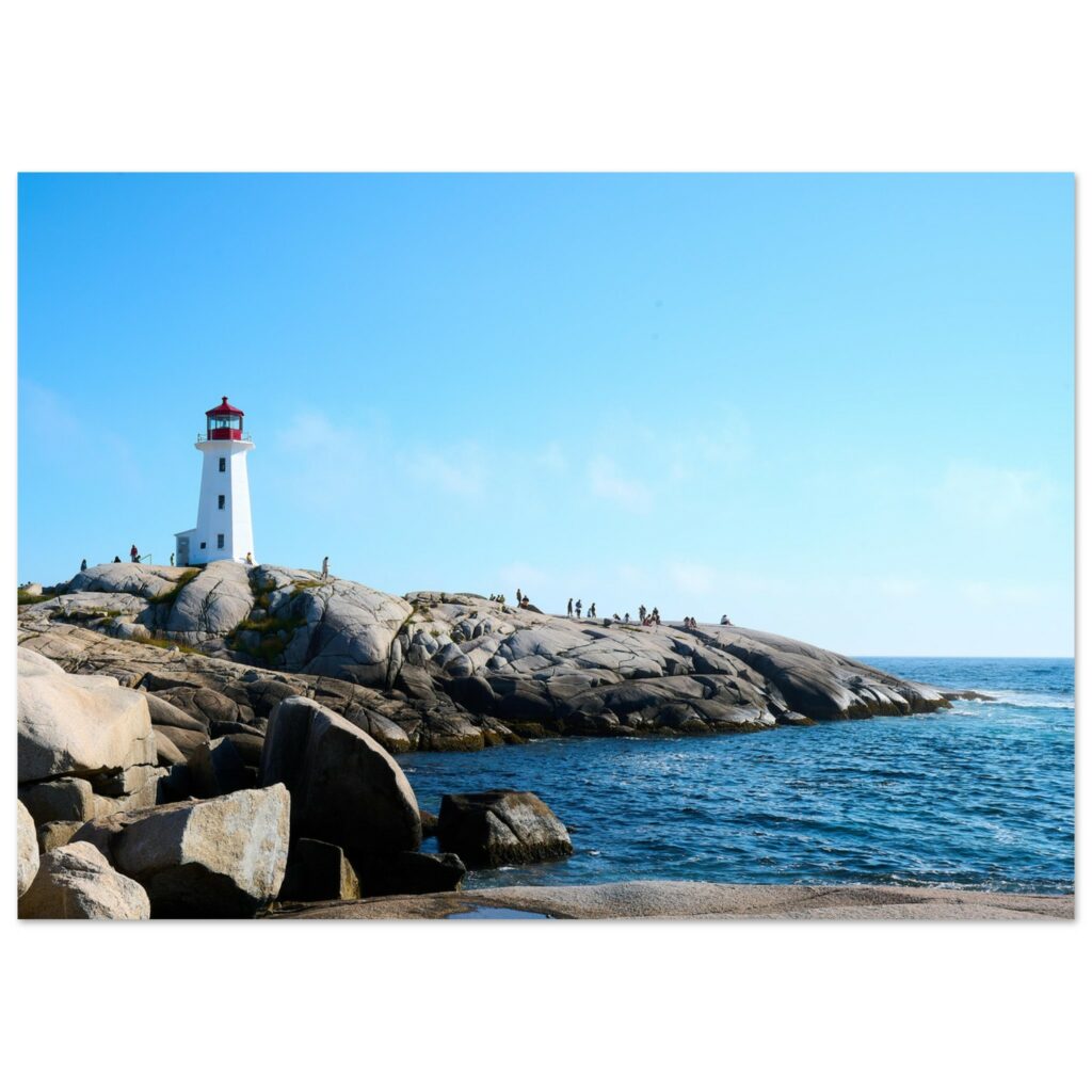Peggy's Cove Lighthouse With Tourists (2) Premium Semi-Glossy Paper ...